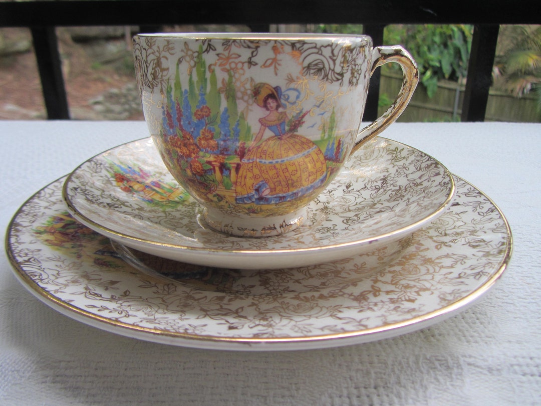 Empire Ware Crinoline Lady Gold Chintz Tea Cup Set of Cup, Saucer and ...