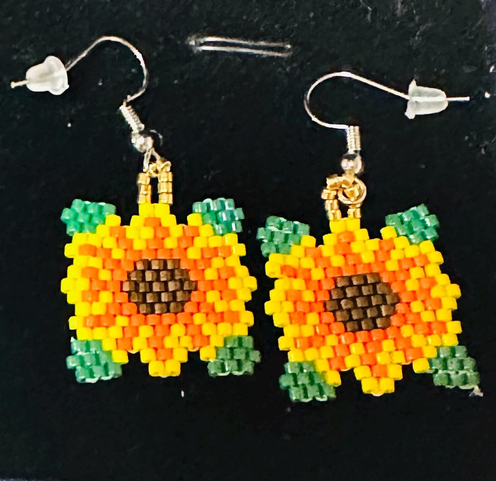 Earrings. Seed Bead Sunflower - Etsy