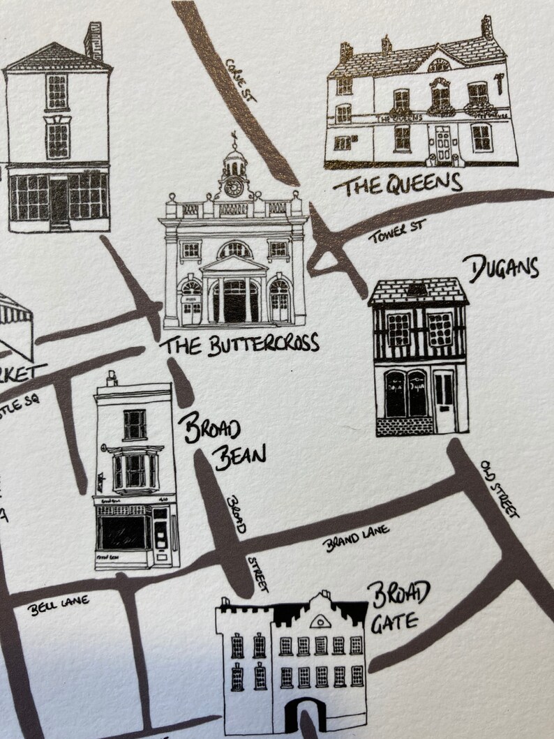 Pen and Ink Print Gift Illustrated Map Art Hand Drawn Artwork - Etsy