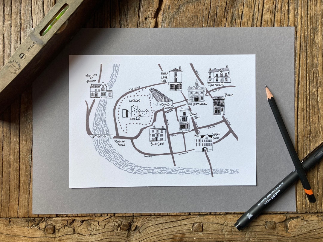 Pen and Ink Print Gift | Illustrated Map Art | Hand Drawn Artwork - Etsy