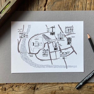 Pen and Ink Print Gift | Illustrated Map Art | Hand Drawn Artwork - Etsy