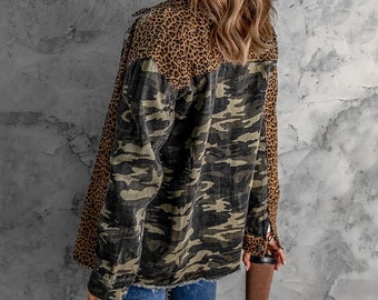 Camo and Denim Jacket - Etsy