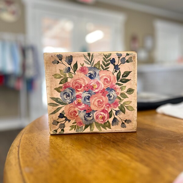 Wood Block Flower - Etsy