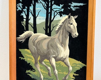 Vintage Two Paint by Number Scenes on Velour - Etsy