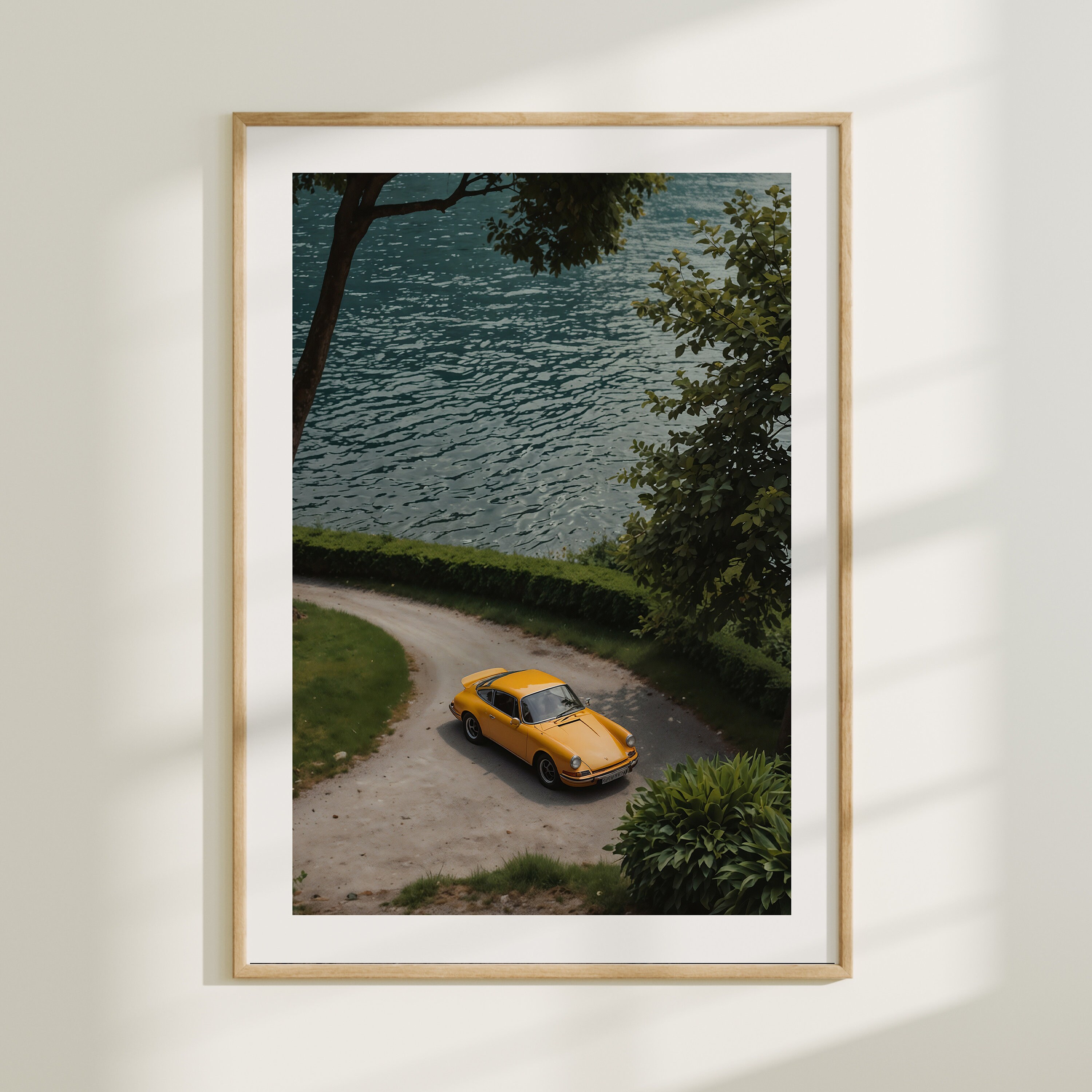 Porsche 911 by the Pool, Vintage Porsche Print, Italy Scenery Car Wall ...