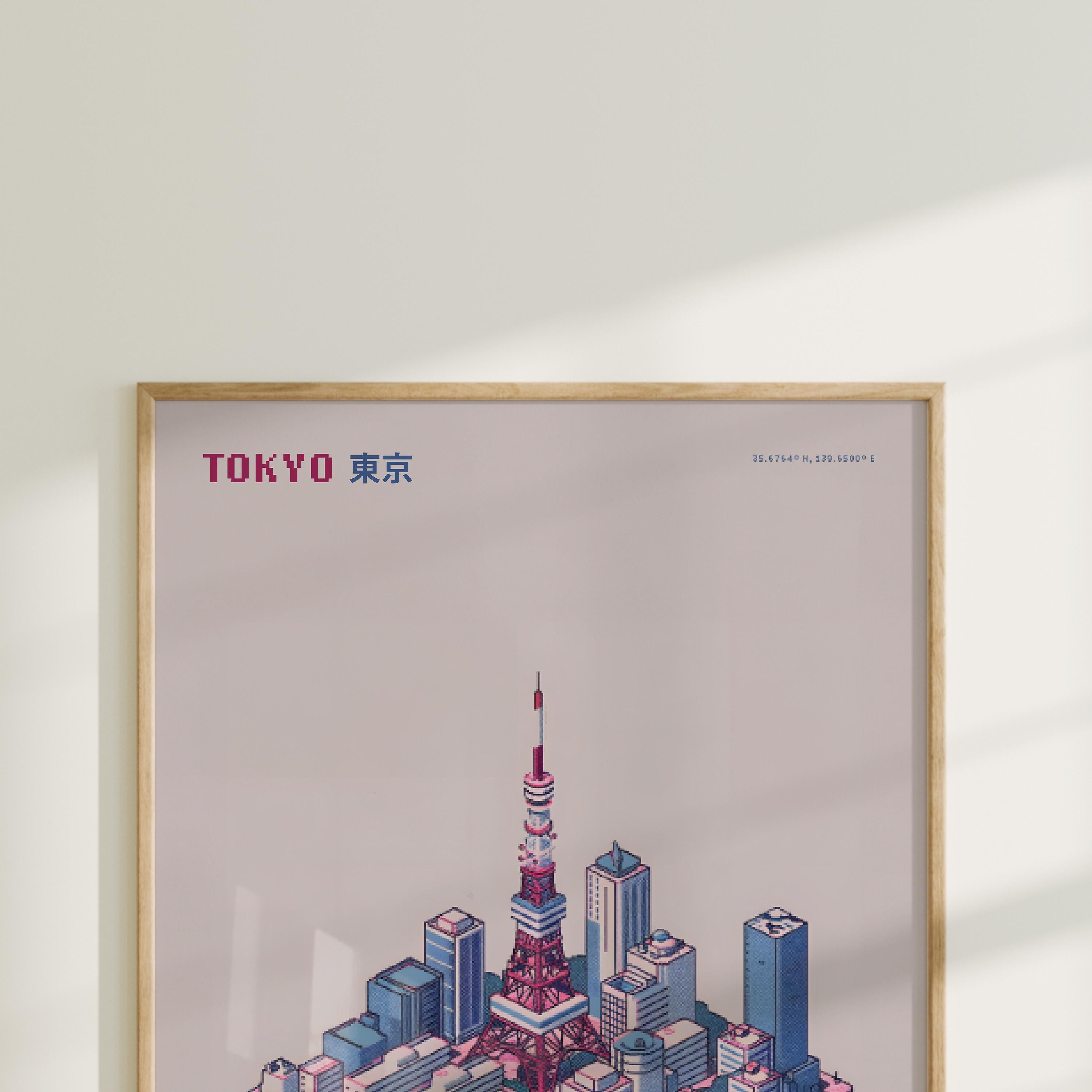 Isometric Tokyo City Print, Modern Pixel Art (digital Download) - Etsy