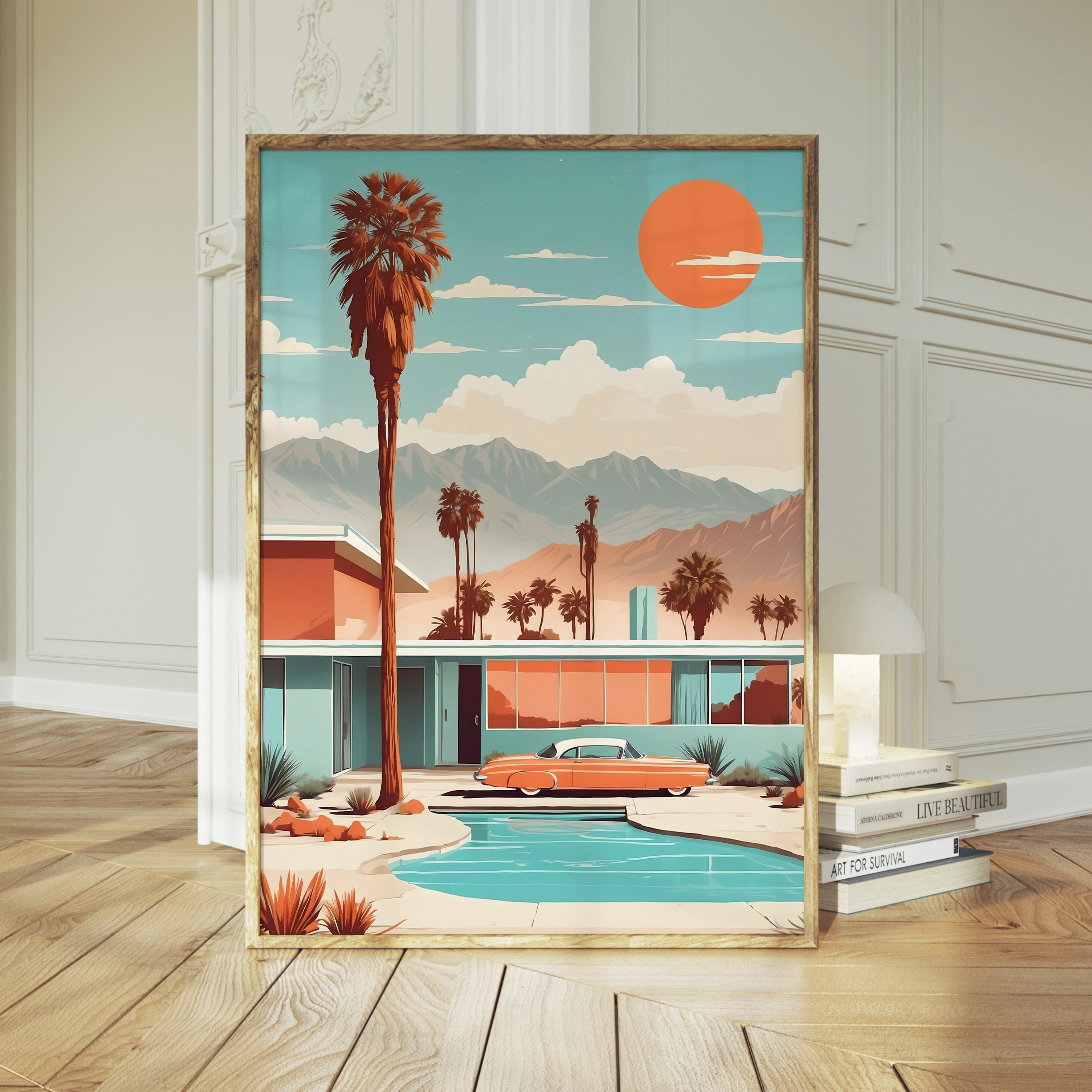 Vintage Pastel Palm Springs Art Print Mid-century Modern Architecture ...