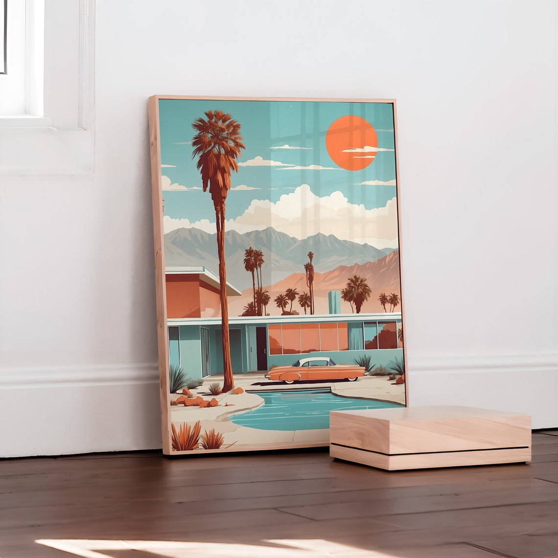 Vintage Pastel Palm Springs Art Print Mid-century Modern Architecture ...
