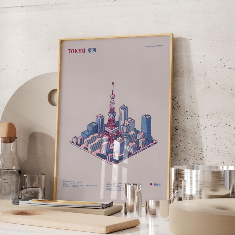 Isometric Tokyo City Print, Modern Pixel Art (digital Download) - Etsy