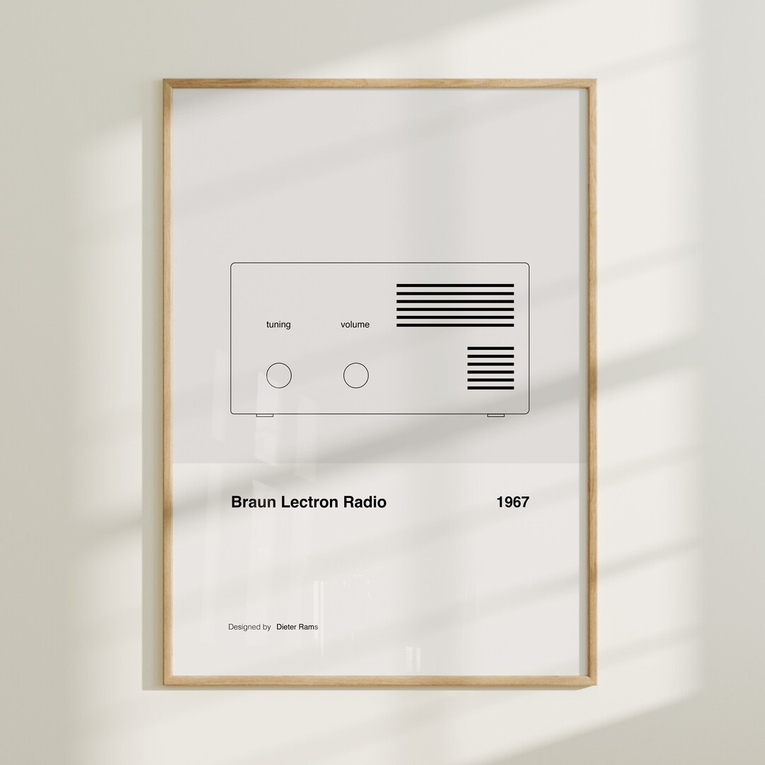 Dieter Rams Braun Lectron Radio Print, Bauhaus Geometric Art (digital ...