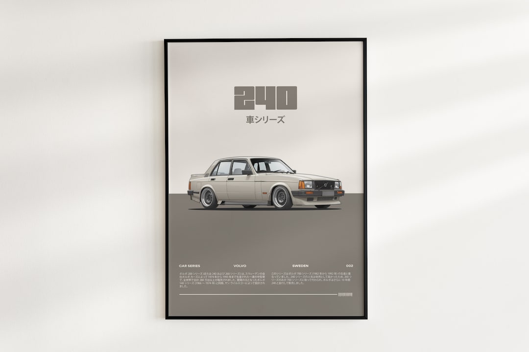 Volvo 240 GT Wall Art, Volvo 200 Car Print, Volvo Car Decor, Sweden ...