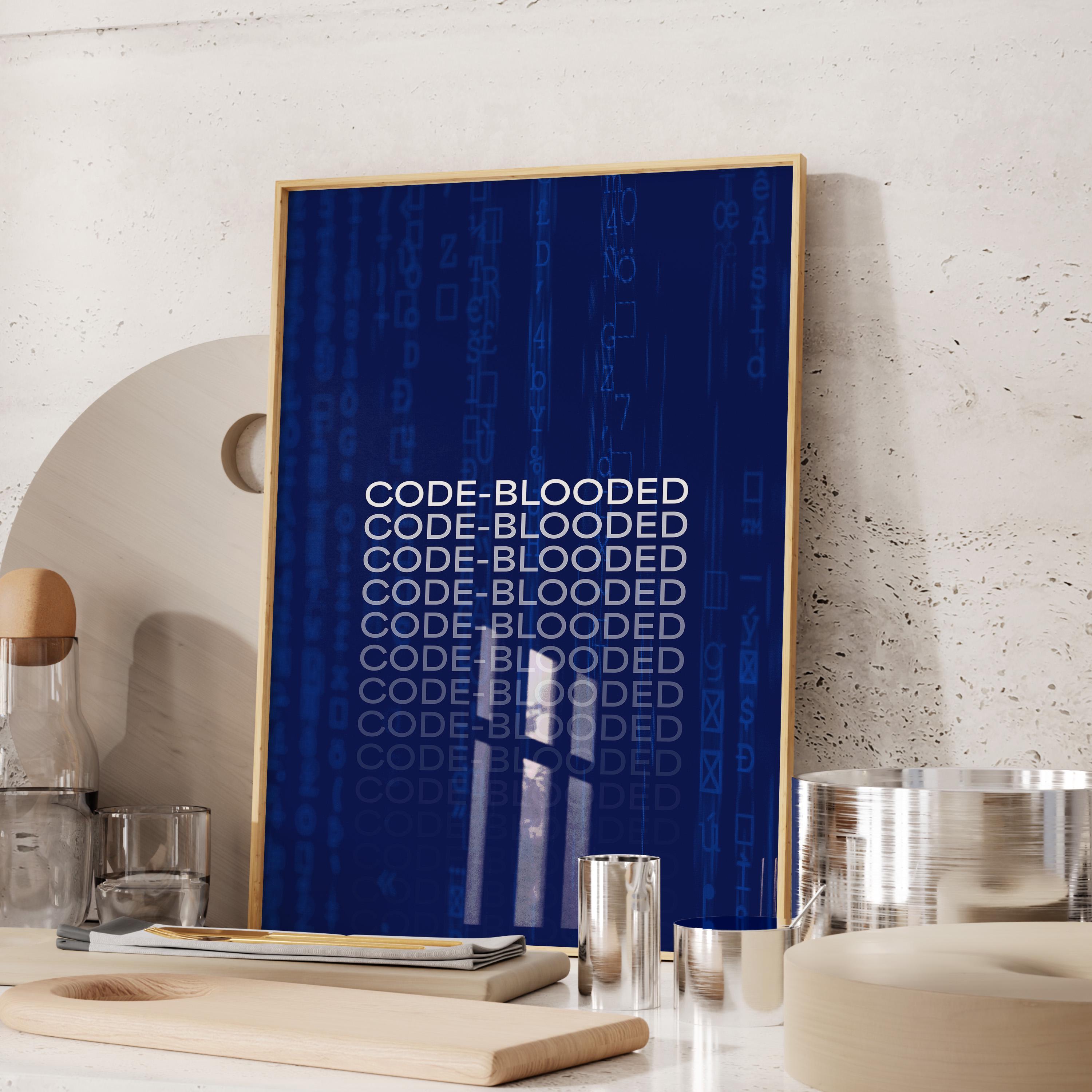Code-blooded Wall Art, Funny Programmer Poster, IT Developer Decor ...