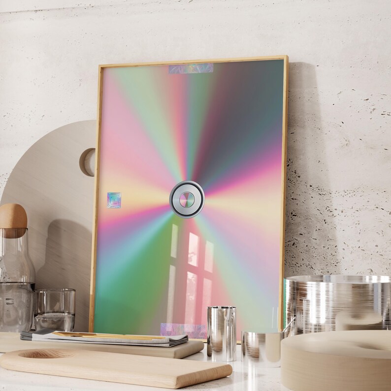 Physical Prints - CD Wall Art, Retro Tech Artwork, Vintage Digital Era ...