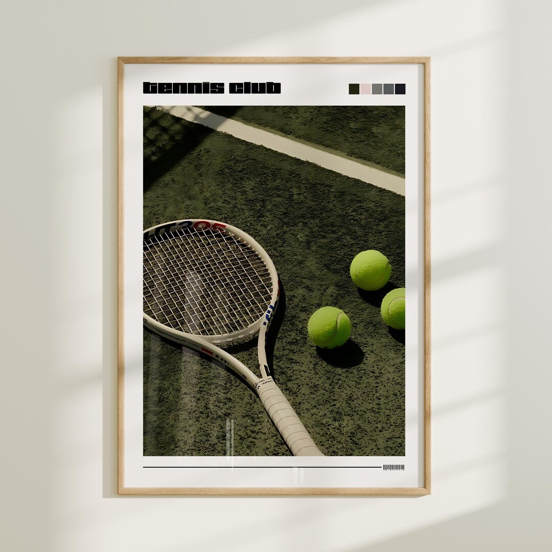 Tennis Racket Print, Preppy Sports Aesthetic Poster (digital Download ...
