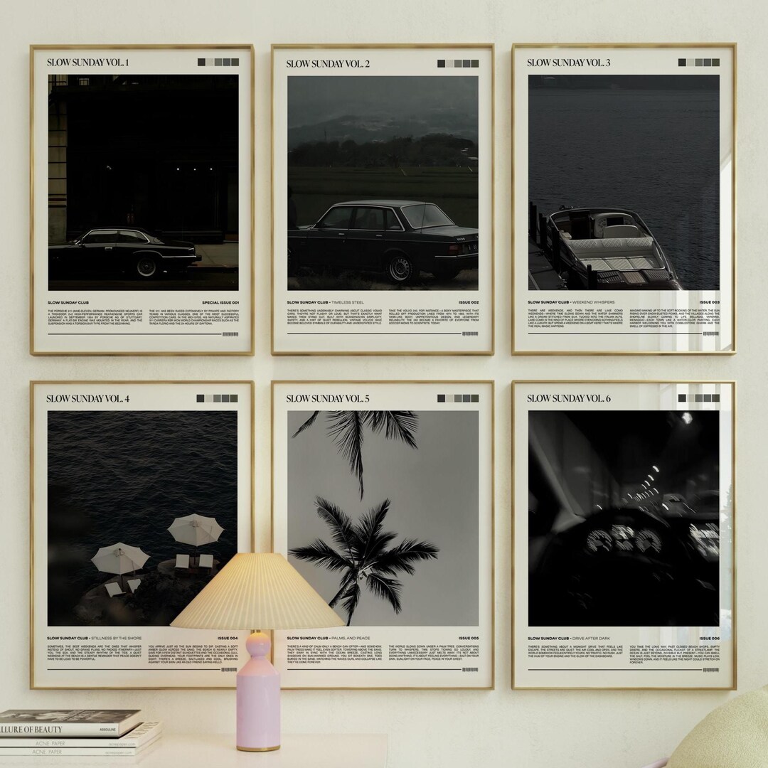 Luxury Drive Art, Coastal Wall Art Set, Night Car Poster, Yacht Palm ...