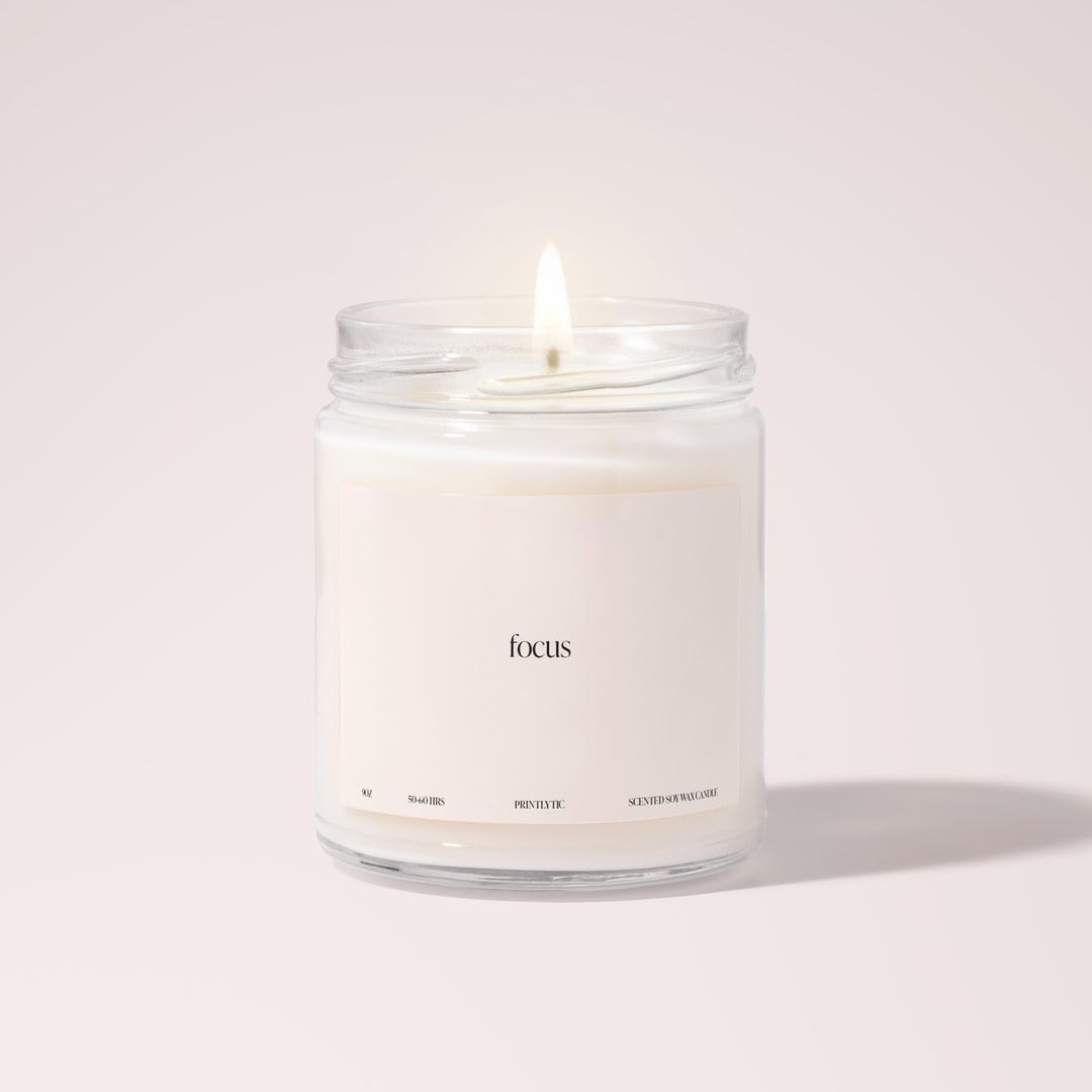 Focus Soy Candle | Concentration Boosting Scented Candle | Mindfulness ...