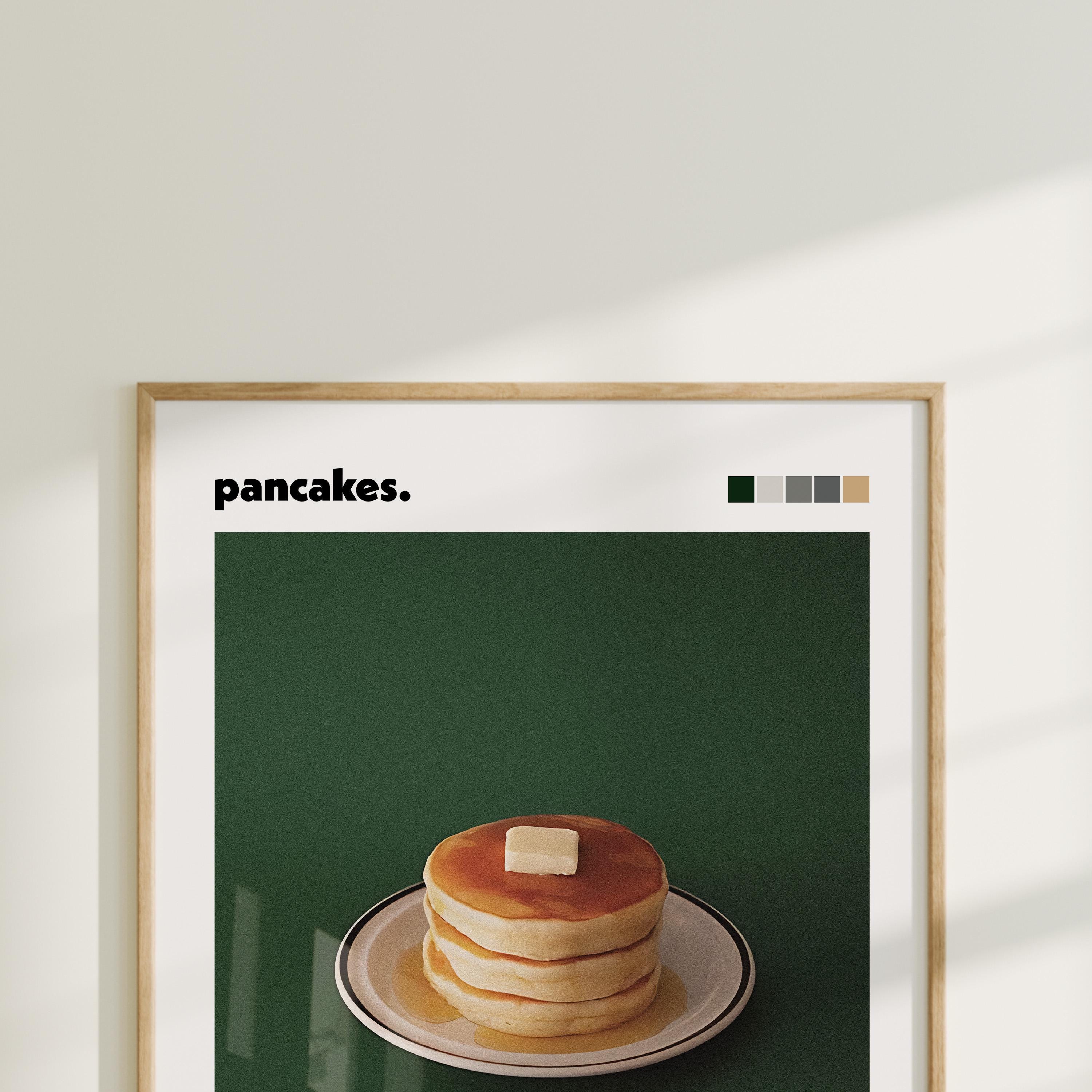 Lofi Aesthetic Pancakes Wall Art, Retro Breakfast Print Pancakes and ...