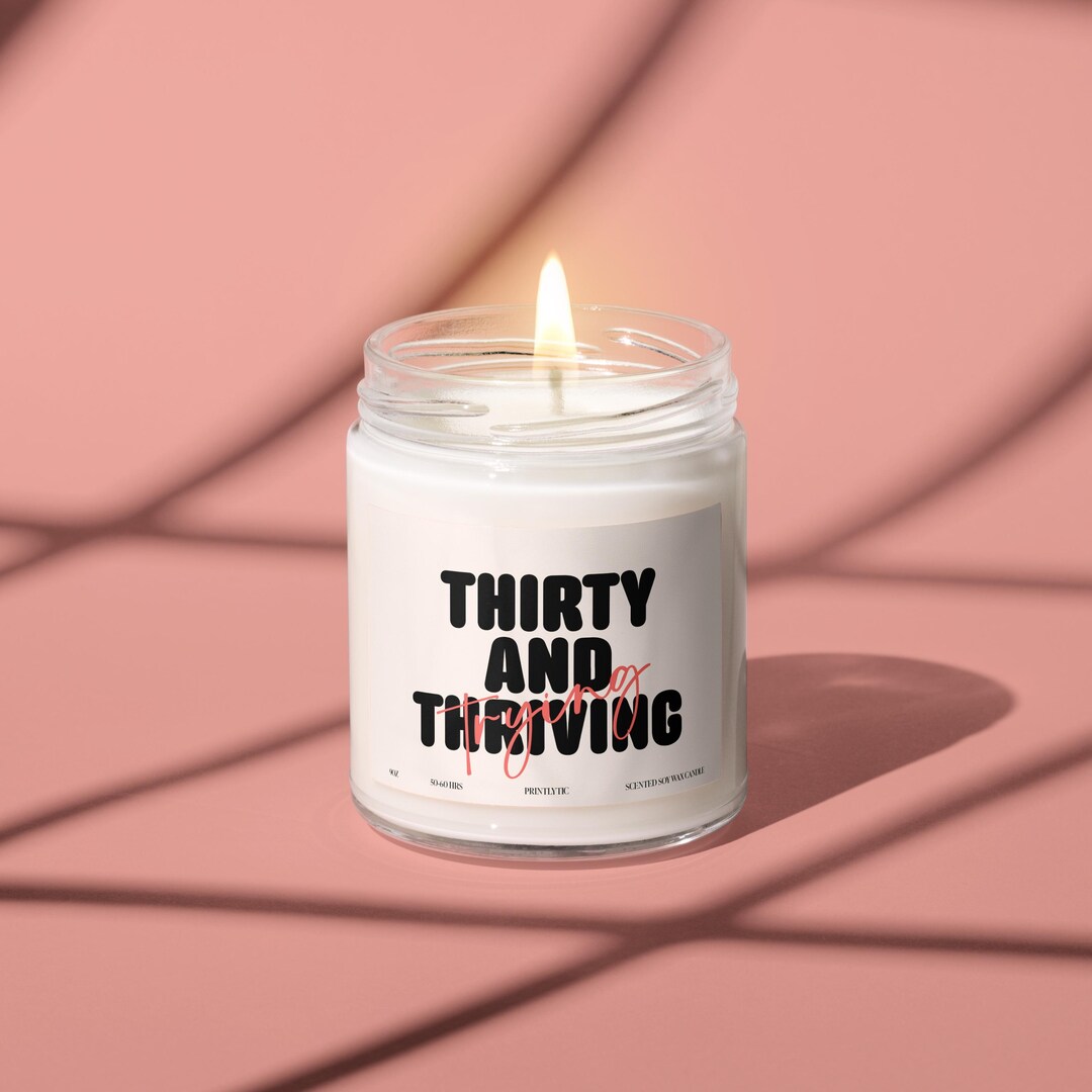 30th Birthday Gift, Funny Candle for 30th Birthday, Thirty and Thriving ...