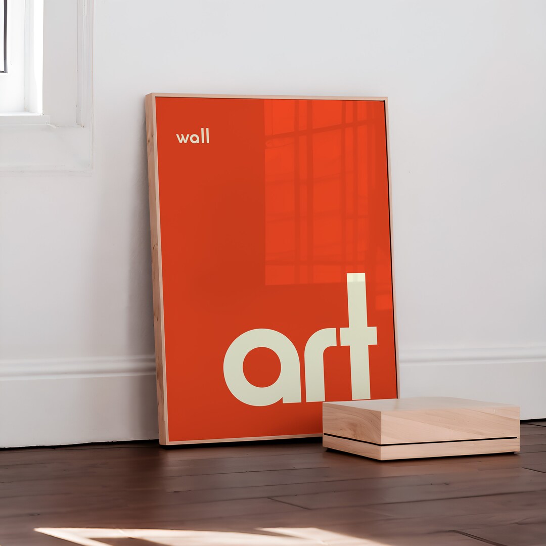 The Art Orange Typography Poster Minimalistic Wall Art - Etsy