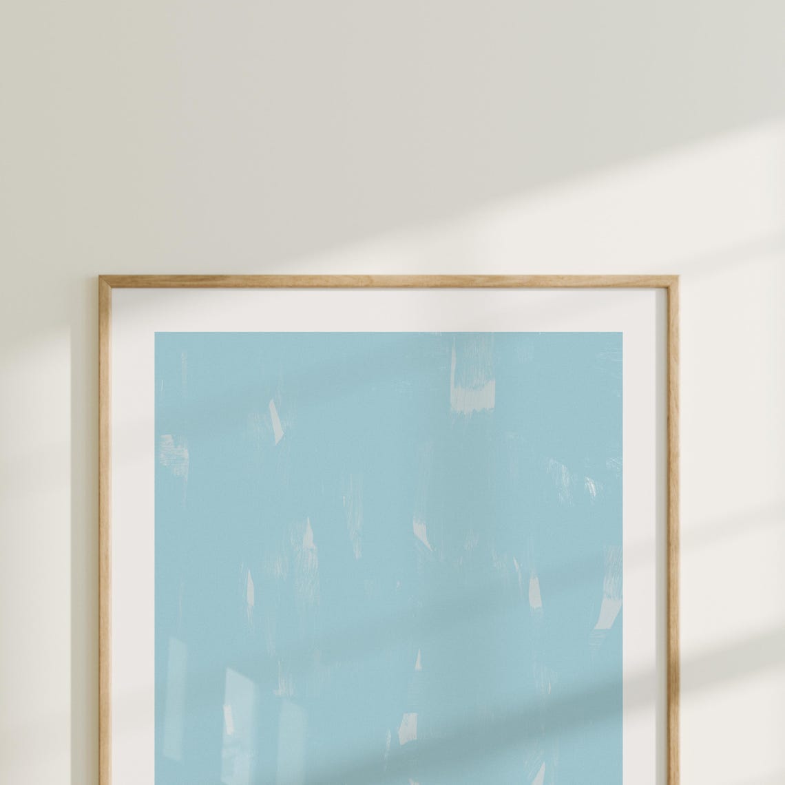 Light Blue Abstract Print, Minimalist Brushstrokes (digital Download ...