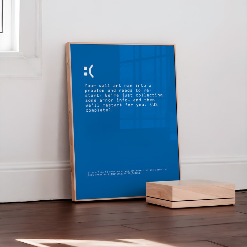 Blue Screen of Death Wall Art Meme Wall Art Typography - Etsy
