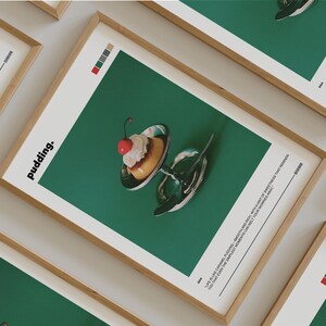 Japanese Pudding Wall Art, Retro Breakfast Print Pudding Poster, Brunch ...