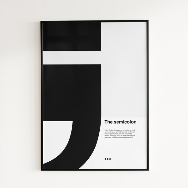 Semicolon Wall Art - Etsy