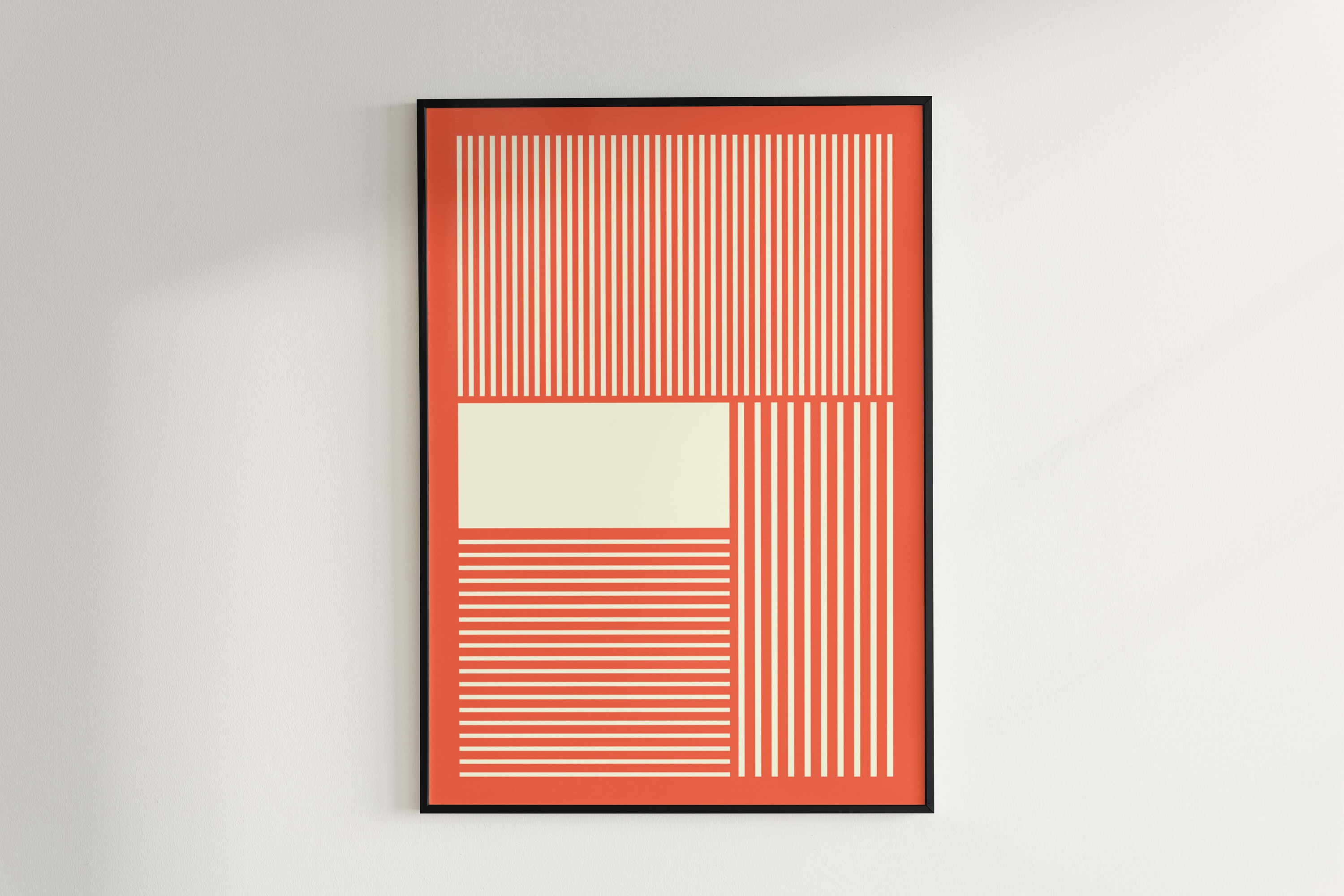 Orange Lines, Orange Line Poster, Minimalistic Wall Art, Orange White ...