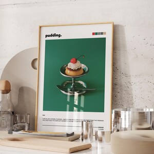 Japanese Pudding Wall Art, Retro Breakfast Print Pudding Poster, Brunch ...