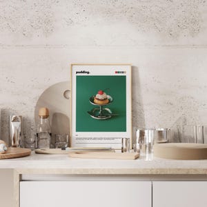 Japanese Pudding Wall Art, Retro Breakfast Print Pudding Poster, Brunch ...