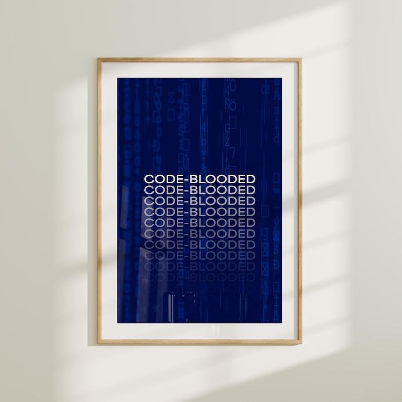 Code-blooded Wall Art, Funny Programmer Poster, IT Developer Decor ...