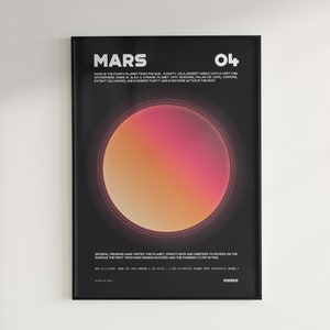Minimalist Mars Planet Print, Modern Cosmic Wall Art (digital Download ...