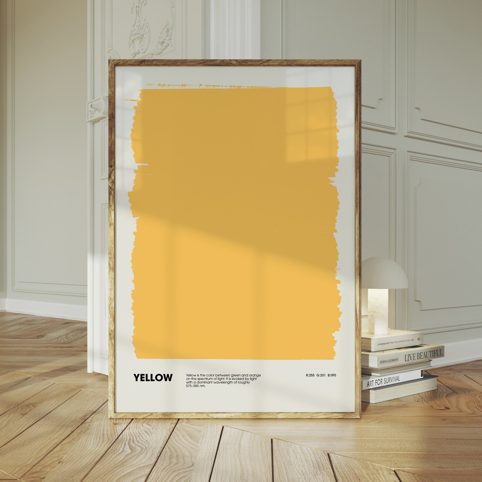 Yellow Paint Brush Wall Art, Brush Yellow Wall Art, Color Block Prints ...