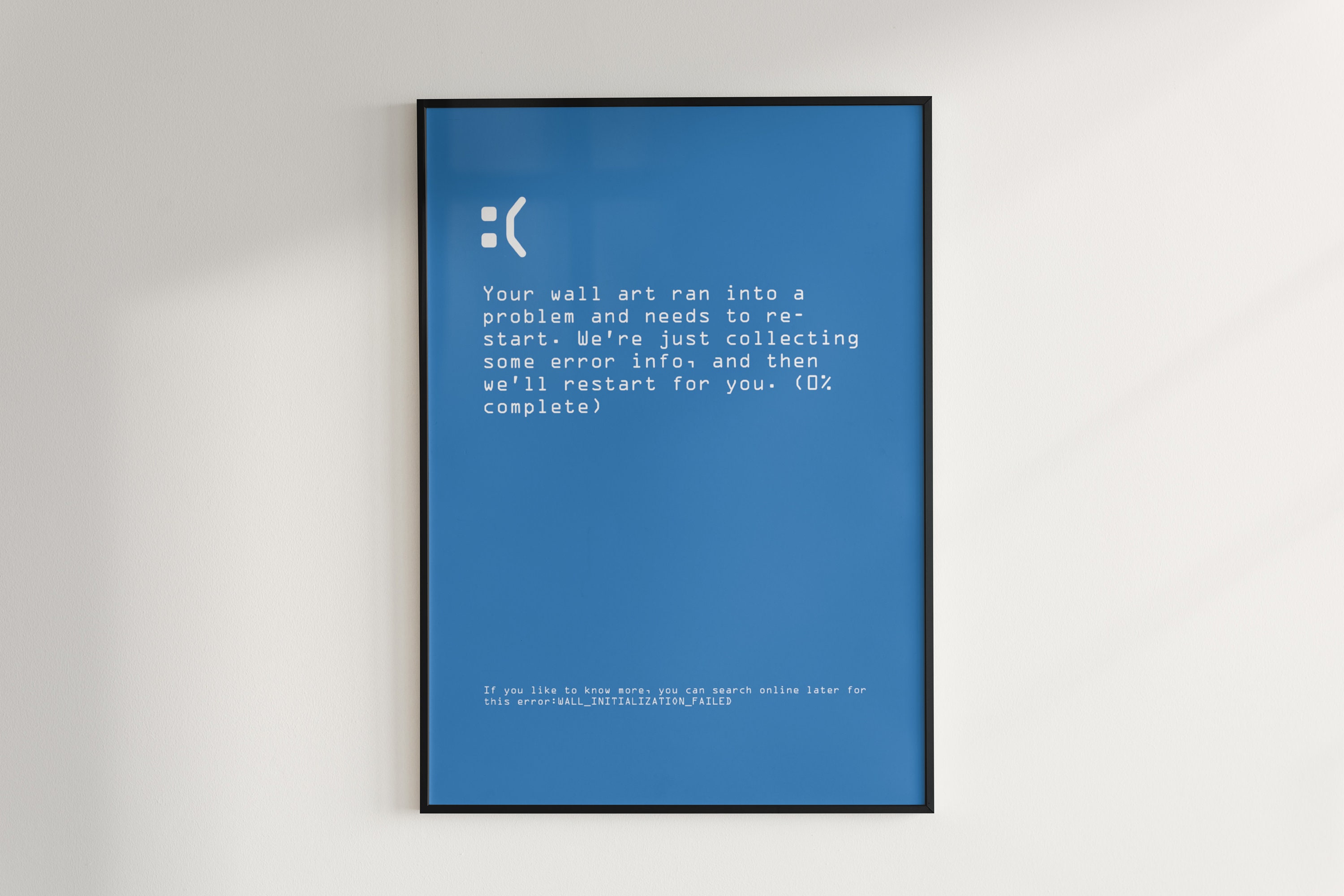 Blue Screen of Death Wall Art, Meme Wall Art, Typography Poster ...