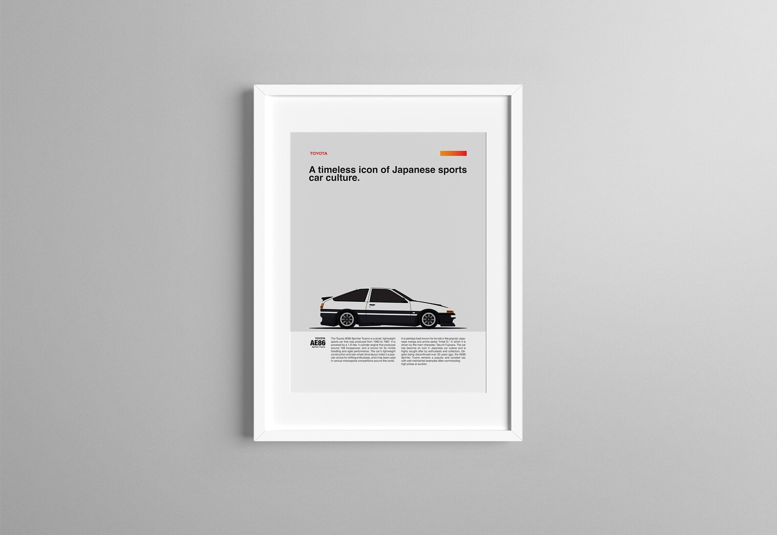AE86 Sprinter Trueno Wall Art, JDM Car Print, Drift Car Decor, Japanese ...