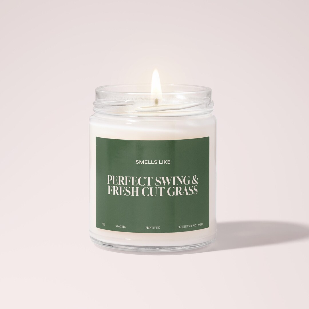 Perfect Swing & Fresh Grass Soy Candle | Golfer's Scented Candle | Golf ...