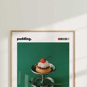 Japanese Pudding Wall Art, Retro Breakfast Print Pudding Poster, Brunch ...