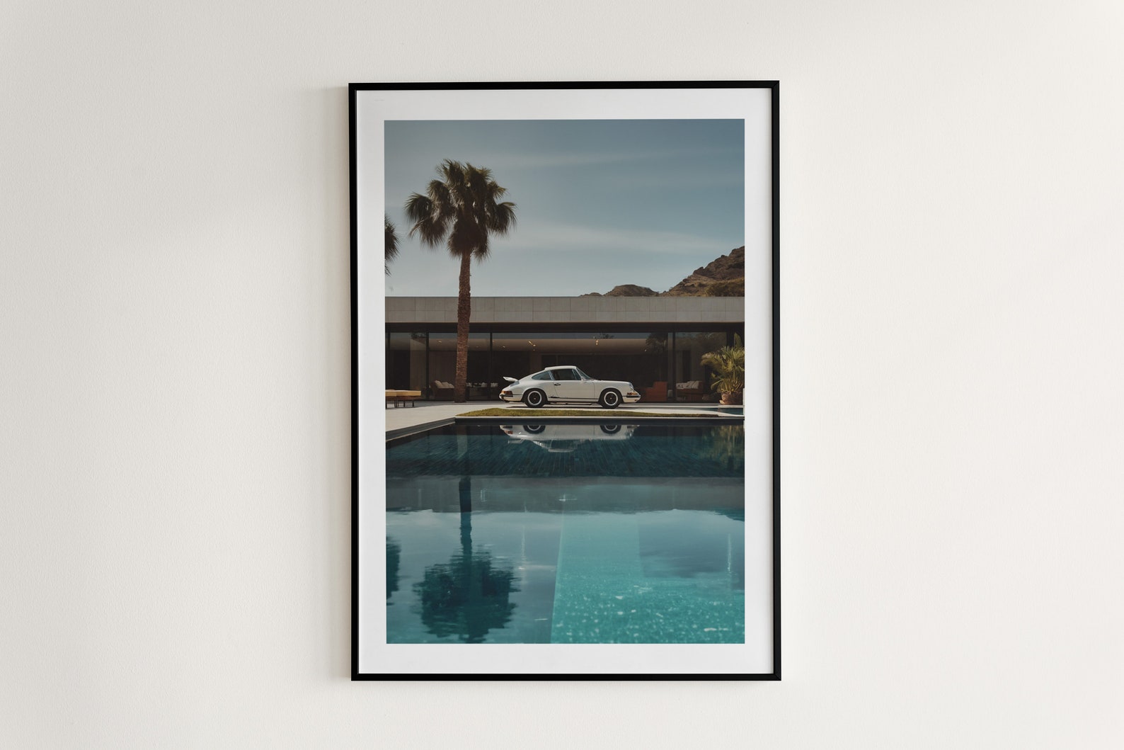 Porsche 911 by the Pool, Vintage Porsche Print, Summer Car Wall Art ...