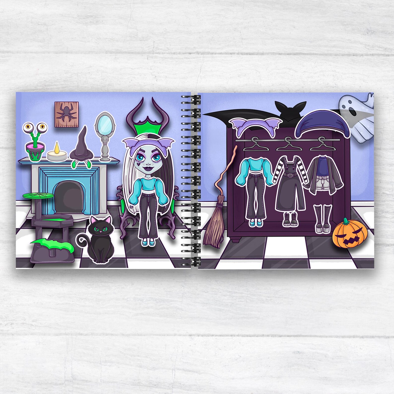 Printable Witch Paper Doll House ,halloween Printable Doll With a Set ...