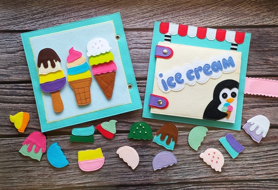 Ice Cream Quiet Book Pattern Kitchen Felt Book Template Pdf - Etsy