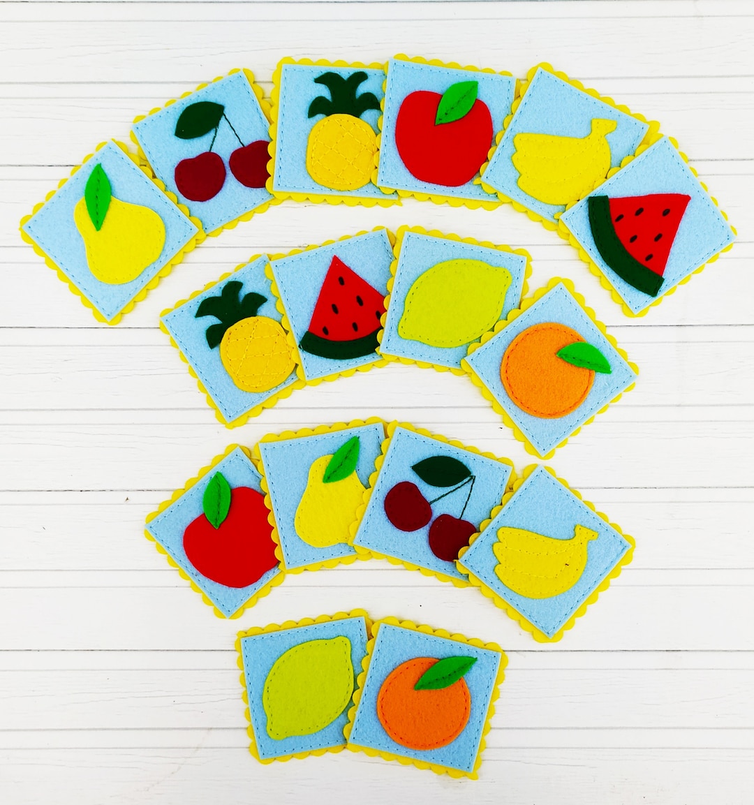 Fruit Felt Memory Game Pattern PDF, Felt Matching Game, Felt Memory ...