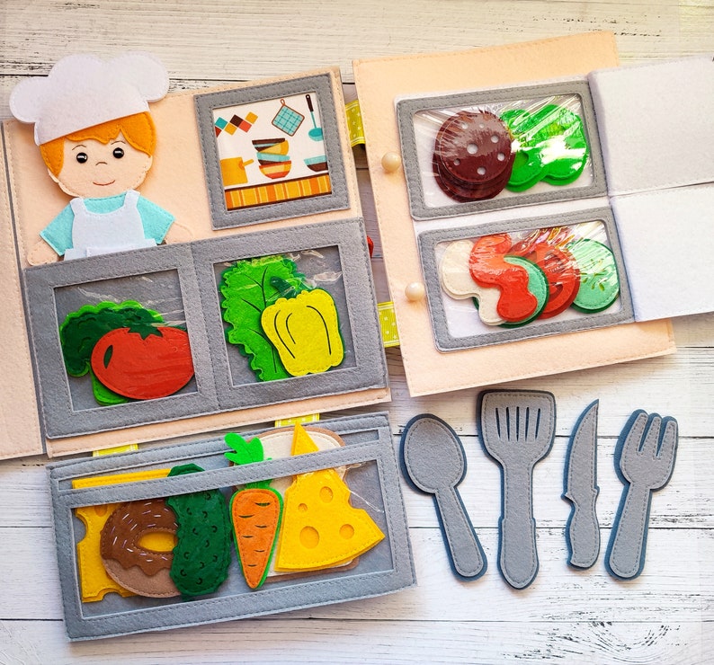 Cafe Quiet Book Pattern Pdf Kitchen Felt Book Pattern Baby | Etsy