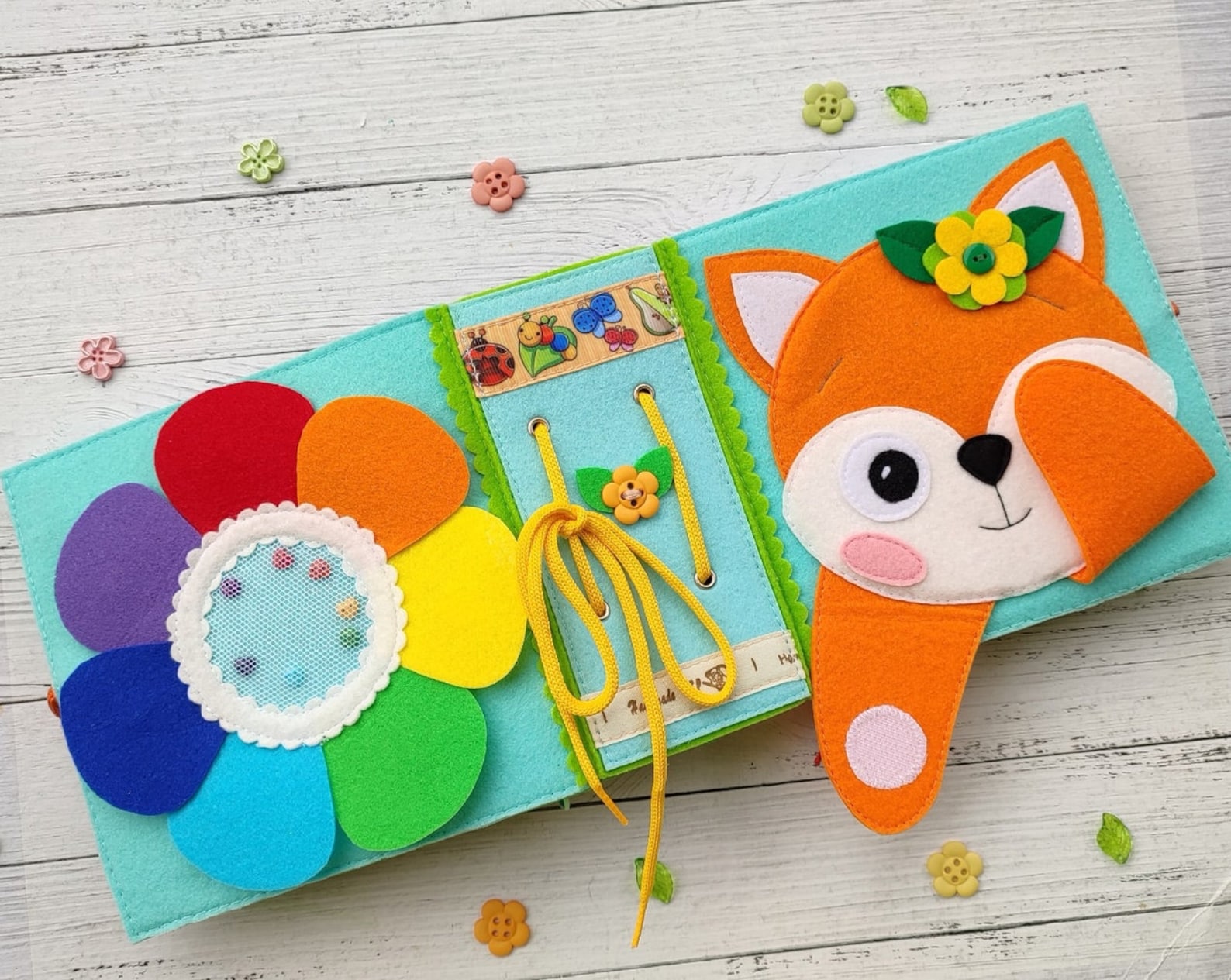 Animals Quiet Book Pattern PDF & Tutorial, Fox Mini Book, Felt Activity ...