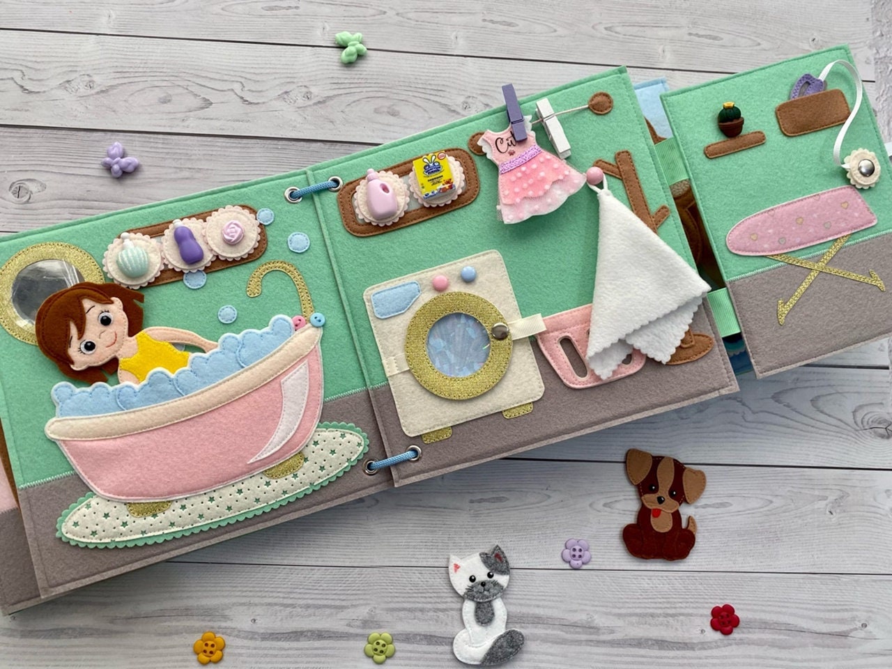 Quiet Book Dollhouse Pattern, Felt Busy Book Pattern Pdf, Felt Doll ...