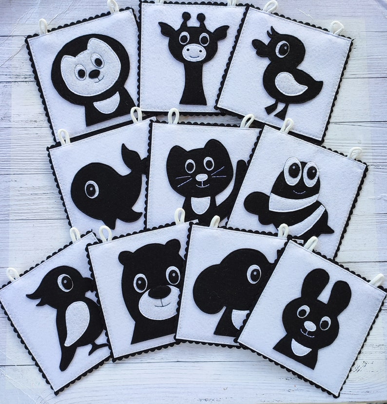 High Contrast Quiet Book Pattern , Infant Stimulation Contrasting ...