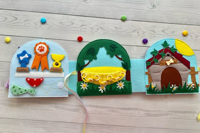 Felt Dog House Pattern Pdf, Quiet Book Dollhouse Pattern, Pet Felt Book ...