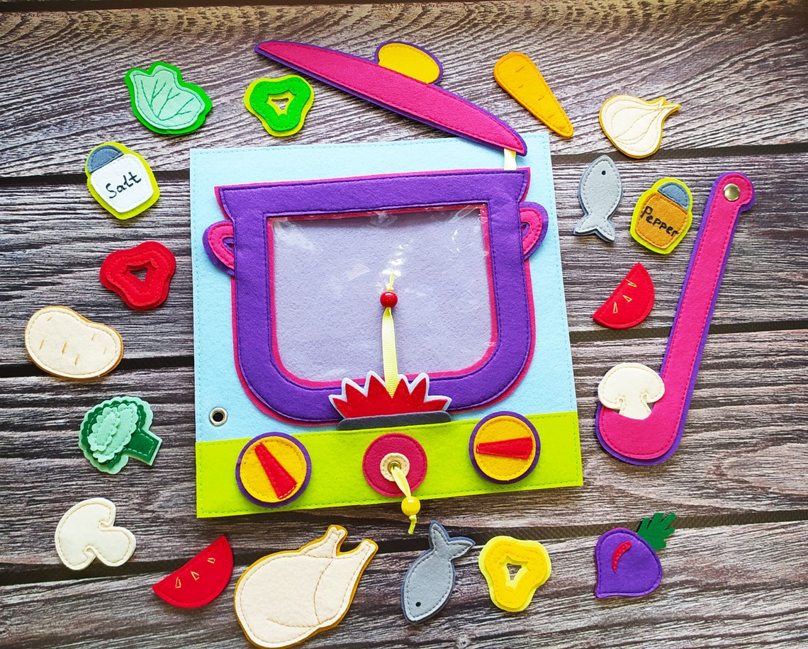 Kitchen Quiet Book Pattern Pdf Cooking Felt Book Pattern - Etsy