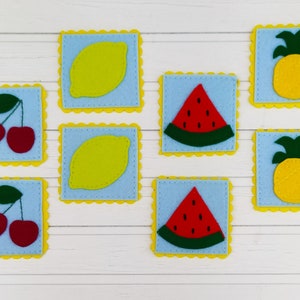 Fruit Felt Memory Game Pattern PDF, Felt Matching Game, Felt Memory ...