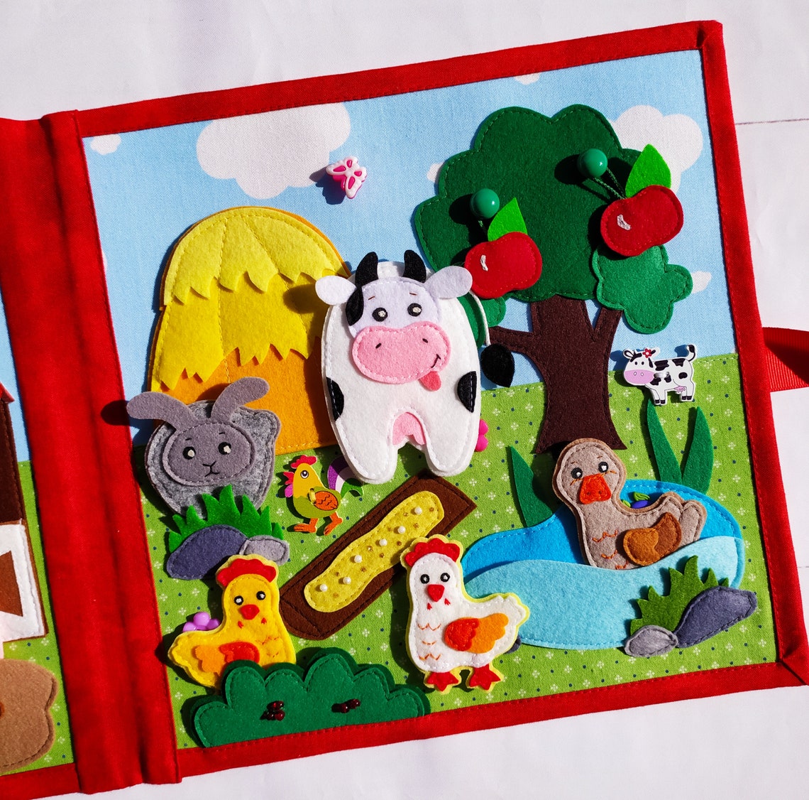 Farm Quiet Book Pattern, Felt Book Template, Felt Farm Animals Pattern ...