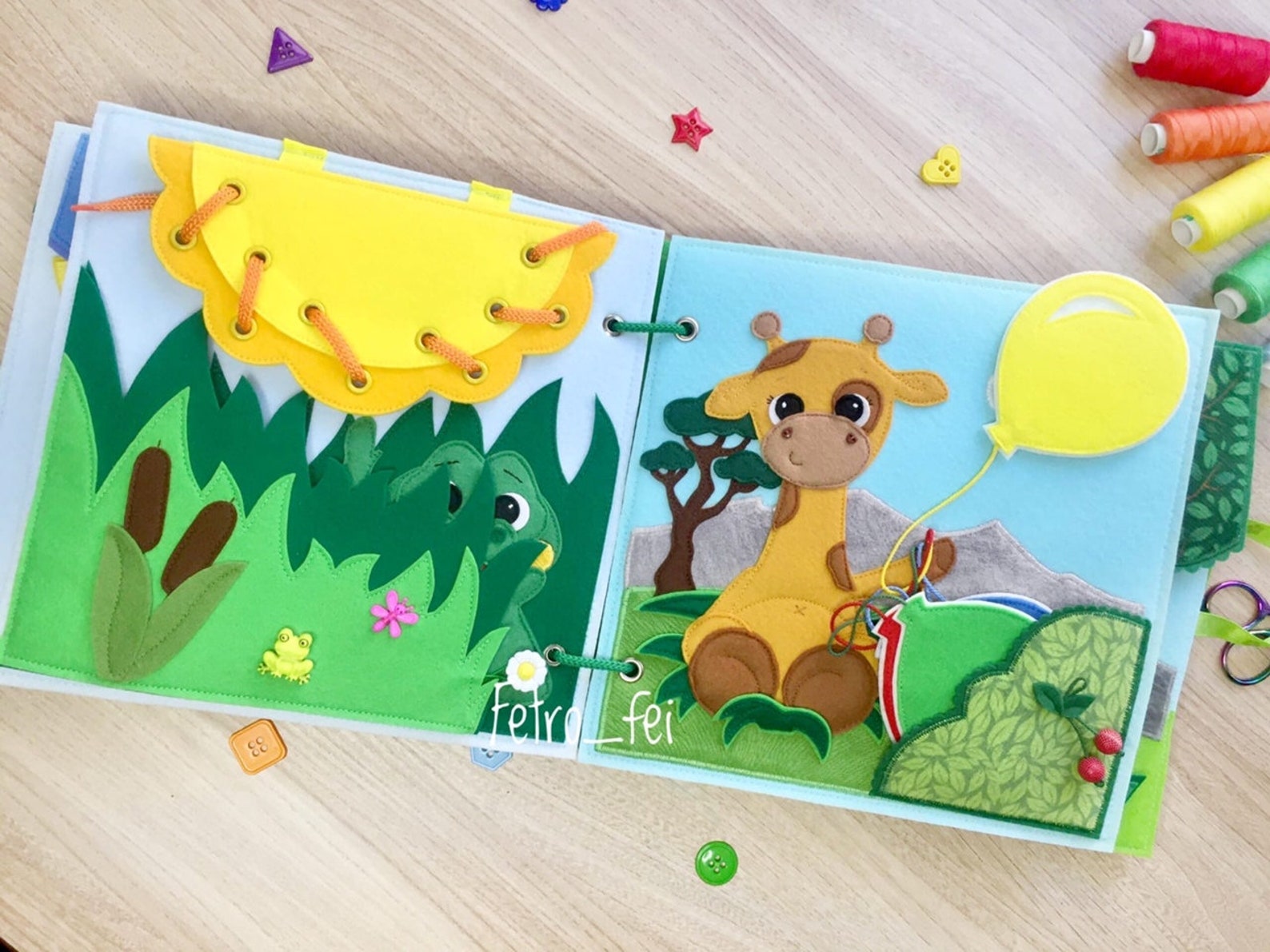 Animals Quiet Book Pattern PDF, Felt Book Pattern, Soft Montessori Book ...